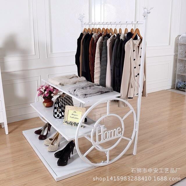 新款橱窗服装架三层流水台货架展示架鞋架包服装架创意裤子架展架
