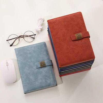 皮面本学习记事本可爱少女心超厚工作日记本厚本子简约学生笔记本