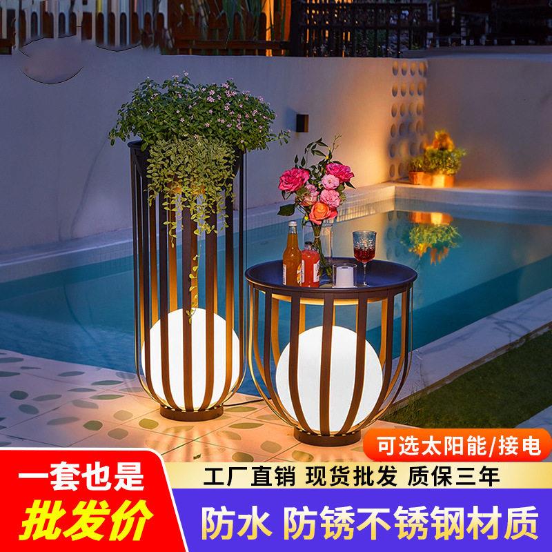 户外防水花园灯新中式阳台庭院灯别墅草坪茶几落地灯太阳能花架灯