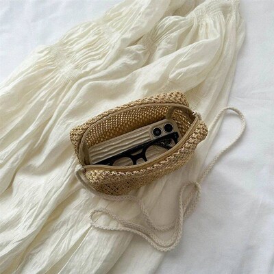 Ladies Fashion Summer Straw Crossbody Bag Women Beach Holida