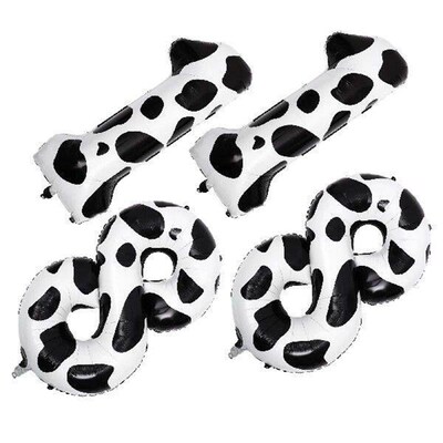 4pcs Cow Print Birthday Party Balloons 18 Birthday Balloons