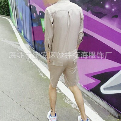 Mens slim fit solid Jumpsuit fashion trend new Europe and A