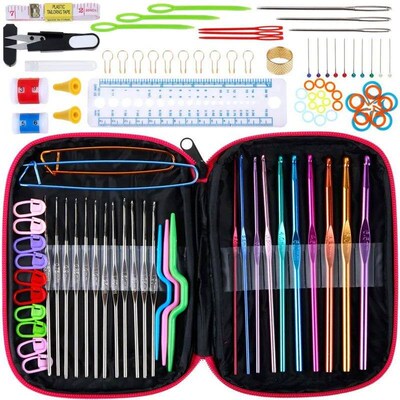 1Set Crochet Hooks Set With Case 14 Styles Knitting Needles