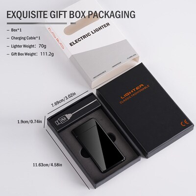 Dual Arc Metal USB Lighter商务点烟器Business style Men Gift