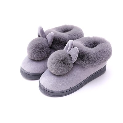 Warm Ears Single Ball Cotton Shoes for Men Women Thickened S