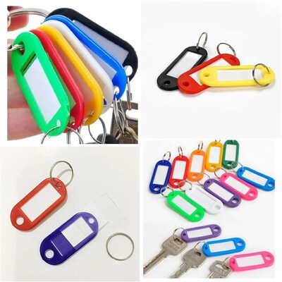 50/30/10Pcs Plastic Keychain Key Tags Id Label Name Tags Wit