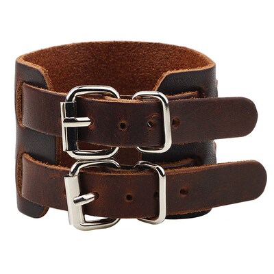Leather Men Cuff Wrap Punk Bracelet & Bangles Gifts Wristban
