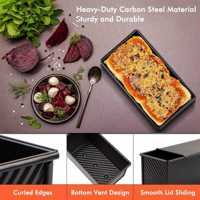 Pullman Loaf Pan Non-Stick Coating Bread Toast Box Bakeware