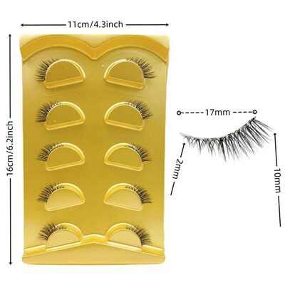 5 Pairs Short Natural Coner Lash Charming Hademade Transpare