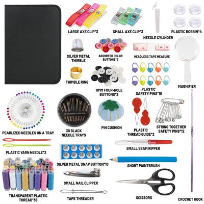 Complete Sewing Kit with Threads Needles Scissors Tape Measu