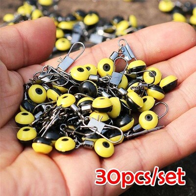 30pcs/set Fishing Float Bobber Sops Space Beans Connectors S