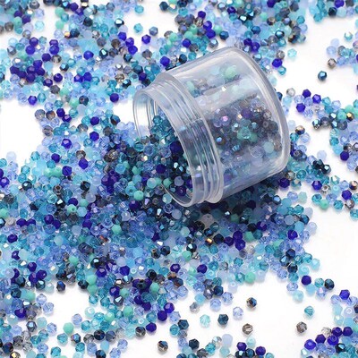 500Pcs 3mm Mixed AB Color Czech Bicone Glass Loose Spacer Be