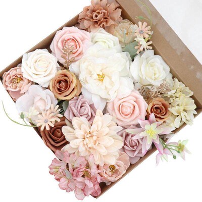 Yannew Multi-use Artificial Flowers Combo Box for Wedding