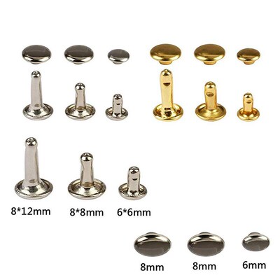 Metal Double Cap Rivets Studs Round Rivet for DIY Leather Cr