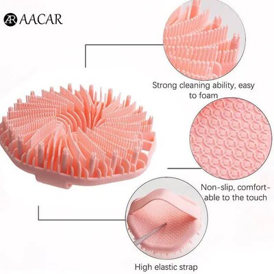 1/4Pcs Silicone Body Scrubber Round Bath Shower Brush Multi-