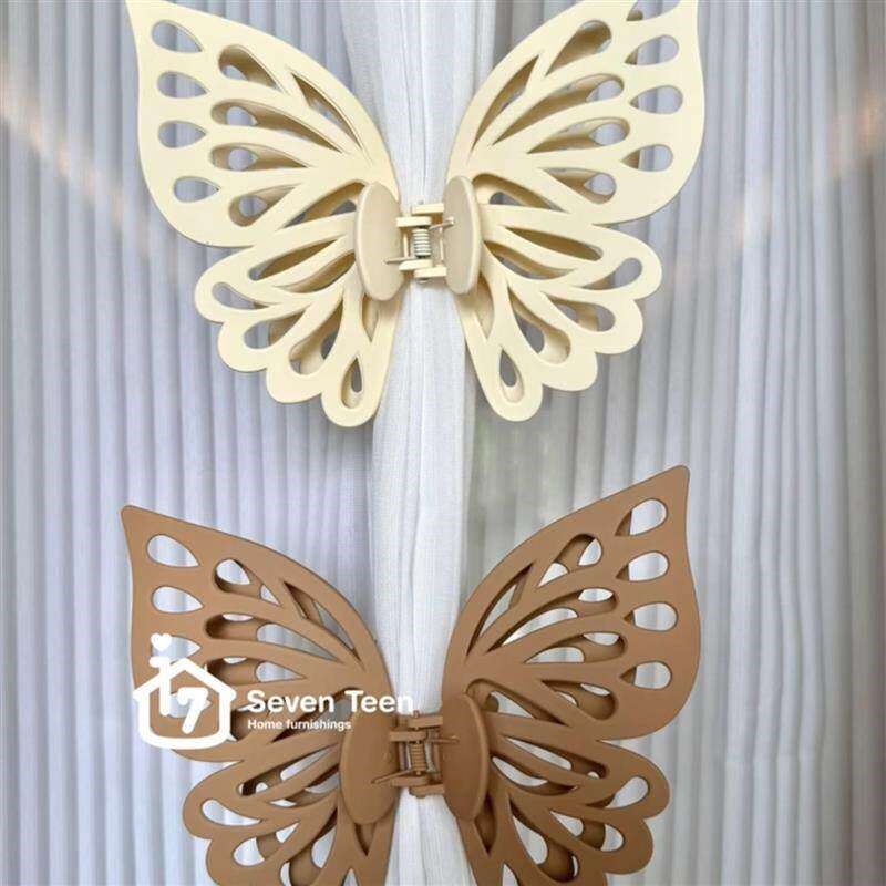 工厂好物镂空蝴蝶窗帘夹子抓夹固定器收纳大号磨砂发饰女盘发发夹