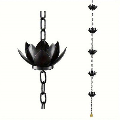 Rain Chain, Lotus Rain Catcher Chain For Gutters Outside ,