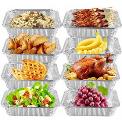 30pcs 570ml Disposable BBQ Drip Pan Tray Aluminum Foil Tin