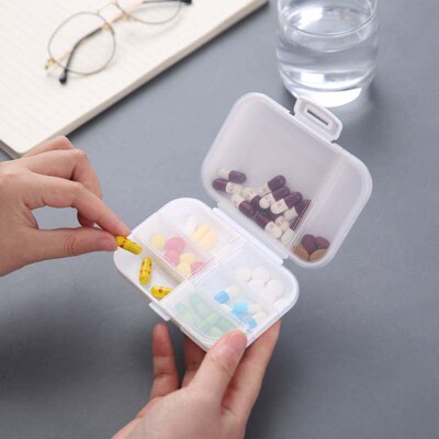 -Portable sub-packing medicine box mini travel travel one we