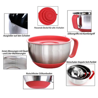 Mixing Bowls Nesting Baking Utensil Metal Bowl Kitchen Prep