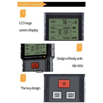 Electromagnetic Radiation Tester Portable Digital LCD
