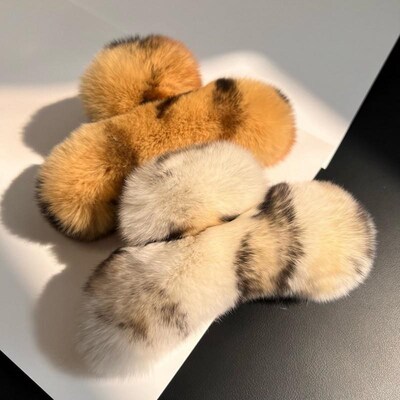 New Faux Fur Big Crab Hair Clip For Girls Rabbit Hair Claw C