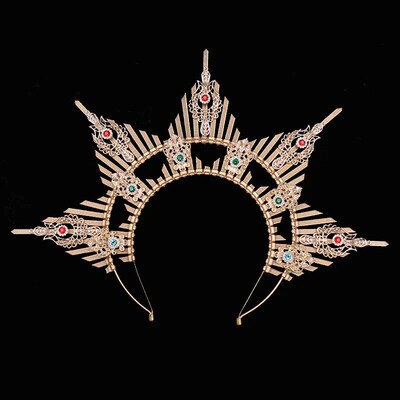 Doule Layers Halo Crown Zip Tie Spiked Halo Crown Headpiece