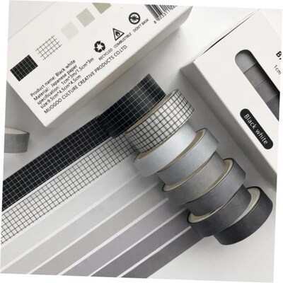 5Rolls/box Solid Color Washi Tape Set Decorative Masking Tap