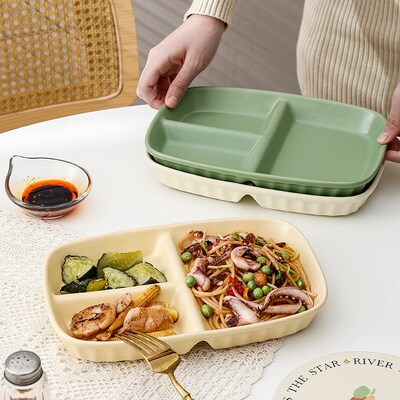 Japanese Ceramic Divided Plate for Children Breakfast Plates