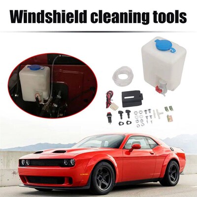 12V Universal Windscreen Washer Pump Bottle Kit Cleaning Too