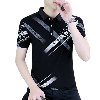 Summer ort-sleeved T-irt Mens New Faion Lapel Polo irt Men