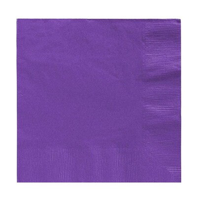 Pure Purple Party Set Disposable Cups, Plates, Paper Tablecl