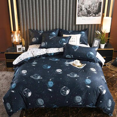3-piece printed bedding set - soft polyester, machine washab