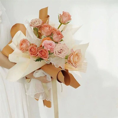 White Floral Packaging for Bouquets  Including Decorative Me