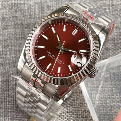 36mm Japan NH35A Wine Red Sterile Dial Automatic Stainless S
