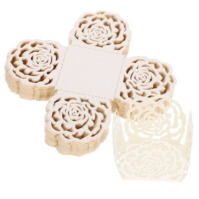 50pcs Chocolate Paper Cups Wrapping Papers Wedding Party