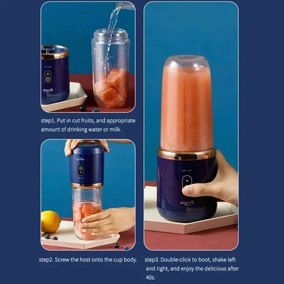Portable Juicer Cup Smoothie Blender 6 Blade Blender Bottle