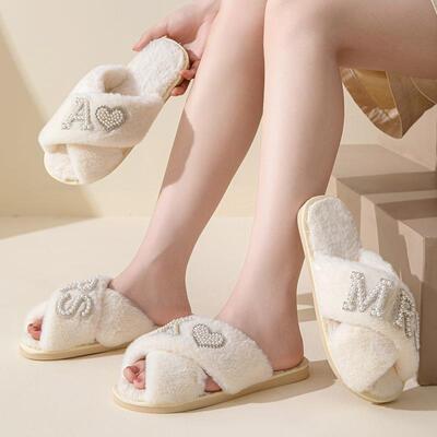 Women Plus Thickened Home Cotton Slippers Fuzzy Slipper