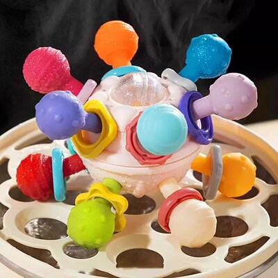 Baby Montessori Toys 0 12 Months Sensory Rattle Teether Gras