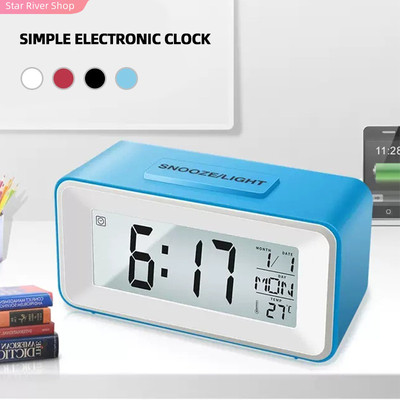 Home Desk Digital Clock Sound Control Backlight 12/24 H Snoo