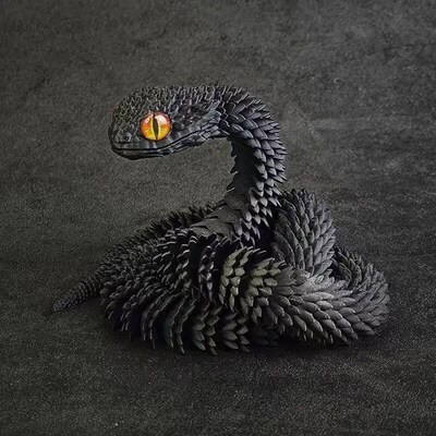 3D Printed Snake Movable Joint Simulation Snake Figurine Cre