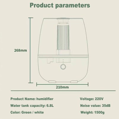 6.8L  air essential oil diffuser aroma vaporizer humidifier