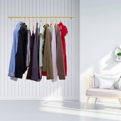 Metal Ceiling Mount Garment Hanging Rod Clothes Hanger Coat