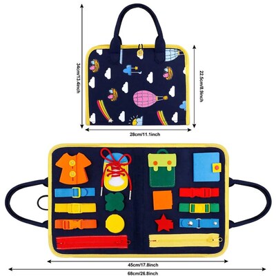 TUNJILOOL Busy Board Montessori Toys for Toddler Baby Felt C