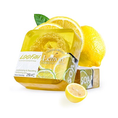 100g Lemon Loofah Soap Cleansing Bath Soap Handmade Soap