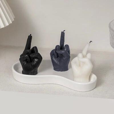 Creative Candles Middle Finger Shaped Gesture Scented Candle