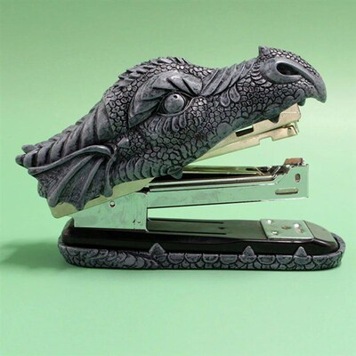 Stapler Dragon Desk Office Head Figurine Paper Plier Electri