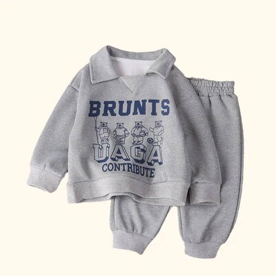 Children Clothes Sets Autumn Winter Polo Sweatshirt+Pants Sp