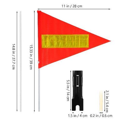Reflective Flag Flagpole Bike Safety Advertising Bicycles