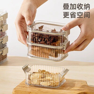 Stackable Spice Storage Boxes Plastic Seasoning Jar Multi-La